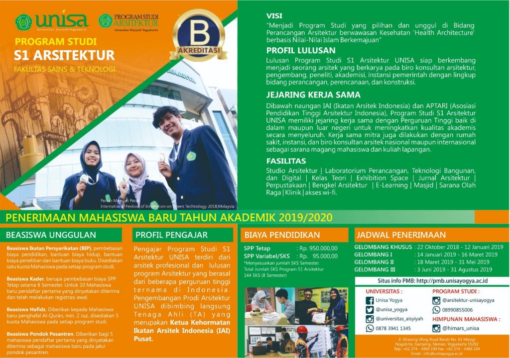 Kampus Arsitektur UNISA, Menginjak Tahun Ketiga Terakreditasi B - S1 ...