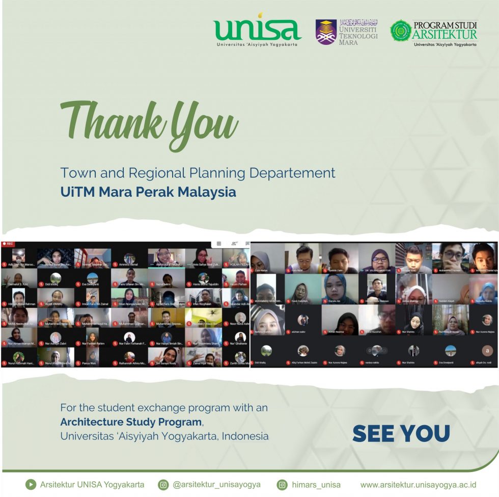 Program Pertukaran Pelajar Program Studi Arsitektur Unisa Yogyakarta dan Town and Regional ...