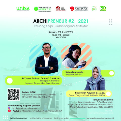 Arsitektur UNISA Yogyakarta gelar ARCHIPRENEUR #2 : Peluang Kerja ...