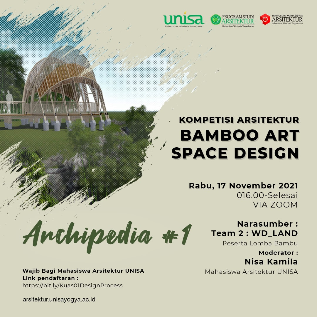 Poster Arsipedia #1 Unisa - S1 Arsitektur Universitas 'Aisyiyah Yogyakarta